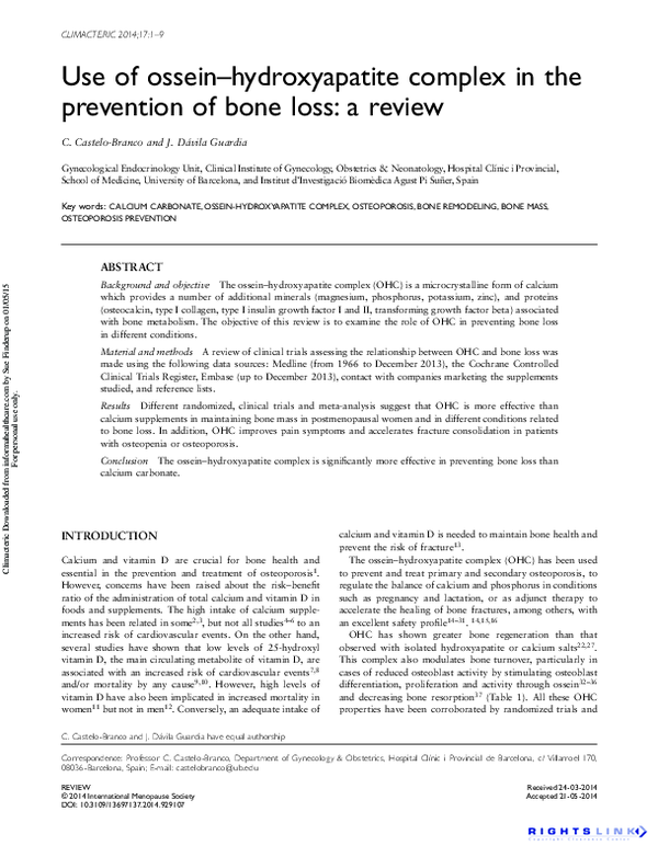 (PDF) Use of ossein–hydroxyapatite complex in the prevention of bone ...