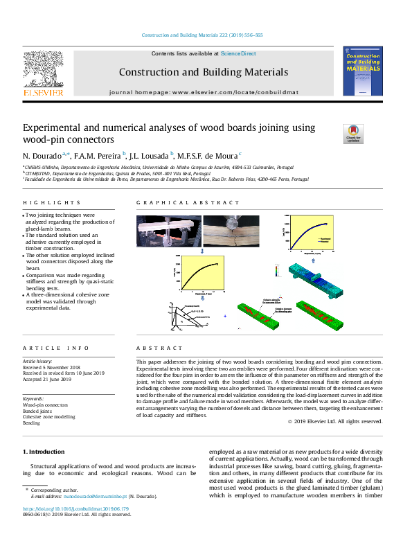 (PDF) Experimental and numerical analyses of wood boards joining using ...