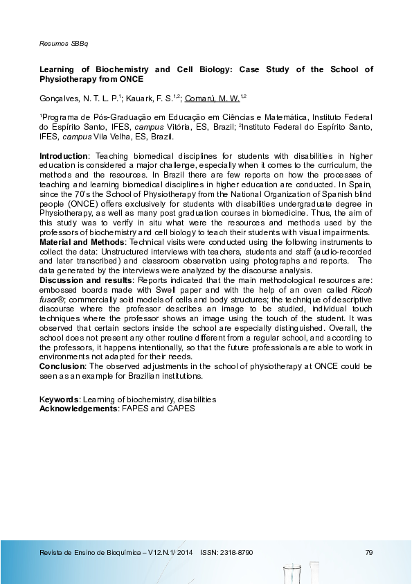 (PDF) Learning of Biochemistry and Cell Biology: Case Study of the ...