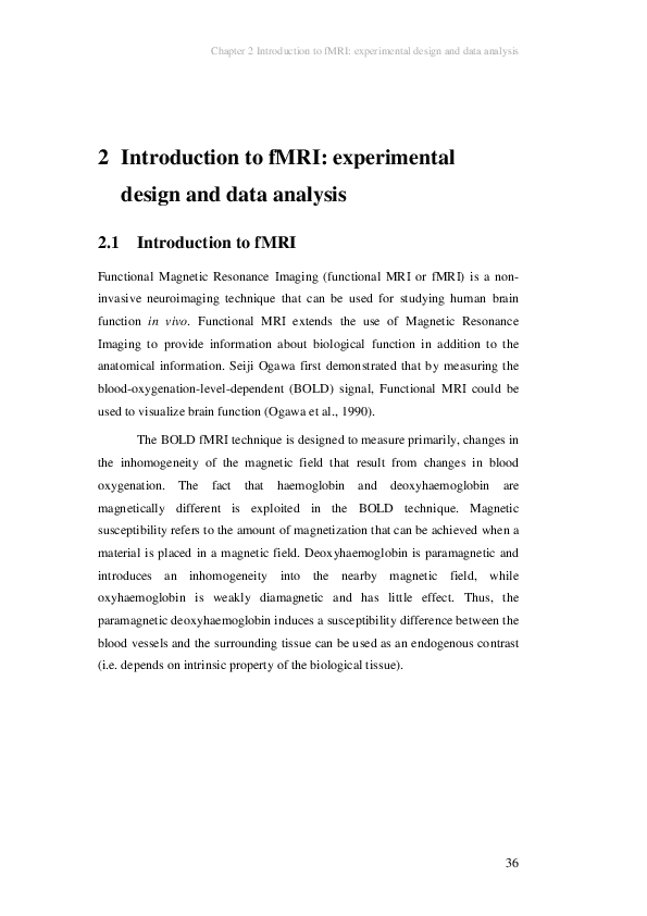 (PDF) 2 Introduction to fMRI : experimental design and data analysis 2 . 1 Introduction to fMRI