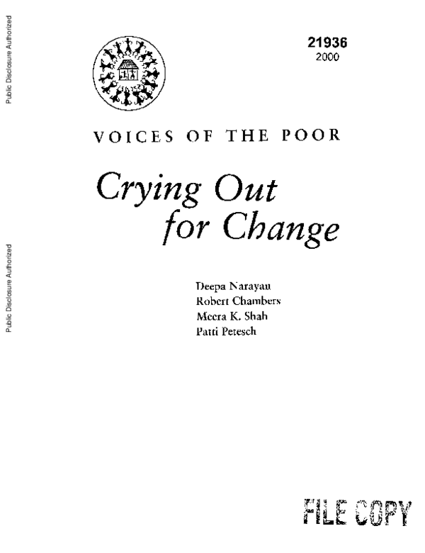 (PDF) Voices of the poor crying out for change