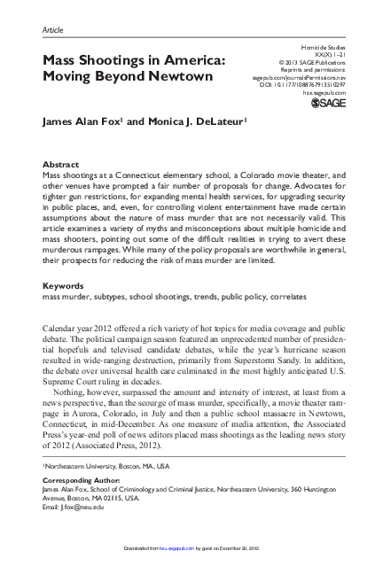 (PDF) Mass Shootings in America