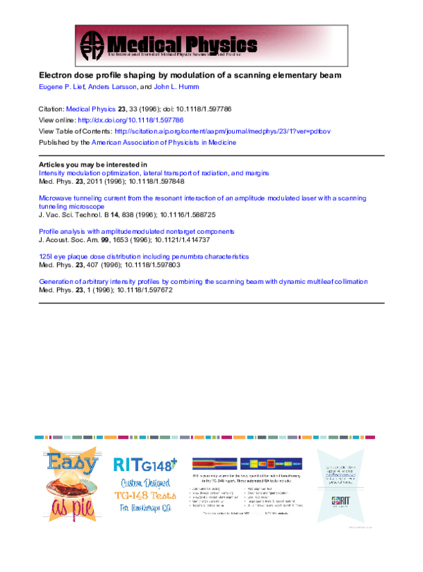(PDF) Electron dose profile shaping by modulation of a scanning ...