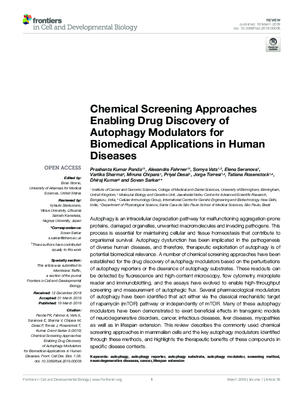 (PDF) Chemical Screening Approaches Enabling Drug Discovery of ...