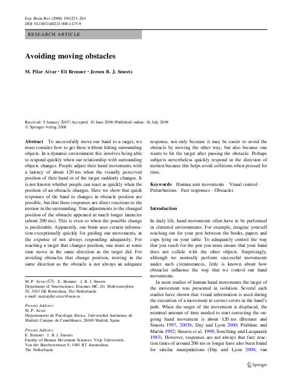 (PDF) Avoiding moving obstacles