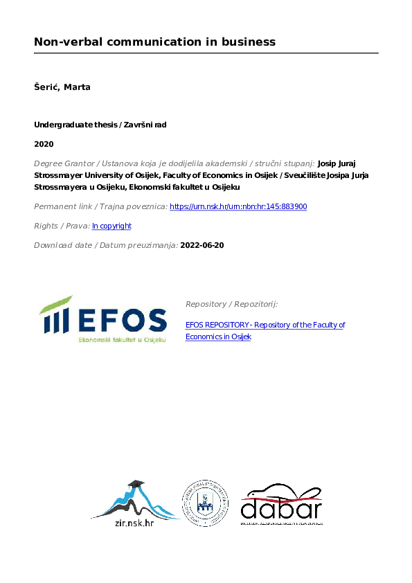 (PDF) Non-verbal communication in business : Final paper