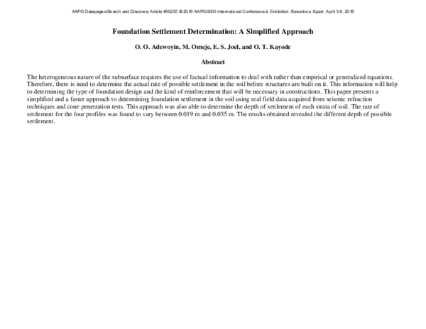 (PDF) Foundation settlement determination: a simplified approach