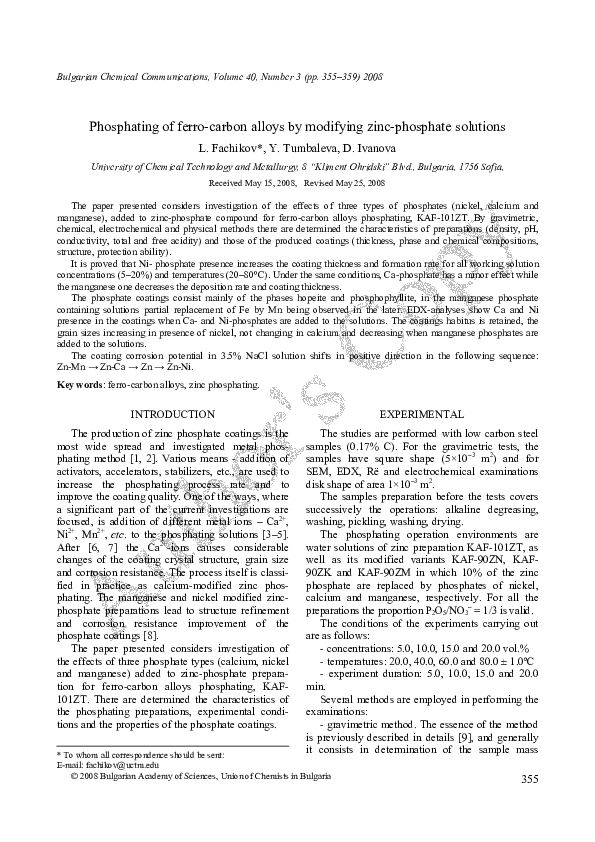 (PDF) Phosphating of ferro-carbon alloys by modifying zinc-phosphate ...