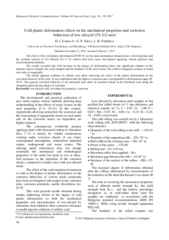 (PDF) Cold plastic deformation effects on the mechanical properties and corrosion behaviour of ...