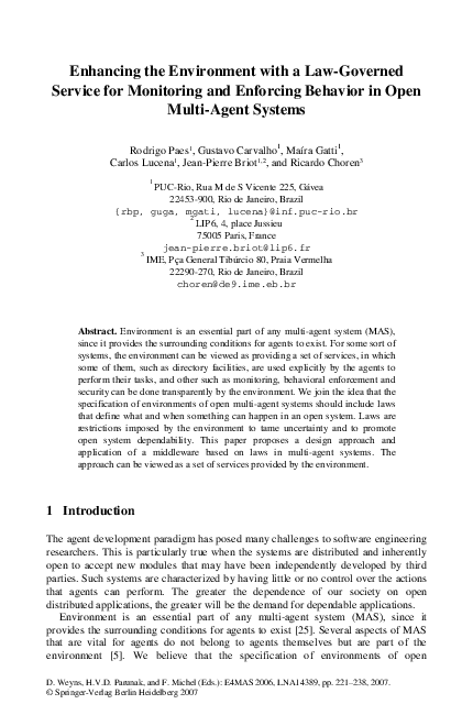 (PDF) Enhancing the Environment with a Law-Governed Service for Monitoring and Enforcing ...