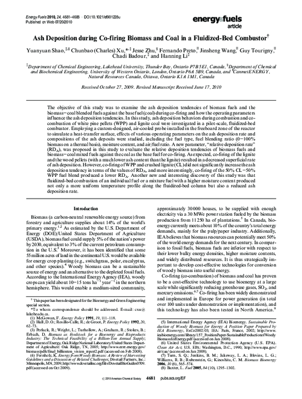 (PDF) Ash Deposition during Co-firing Biomass and Coal in a Fluidized ...