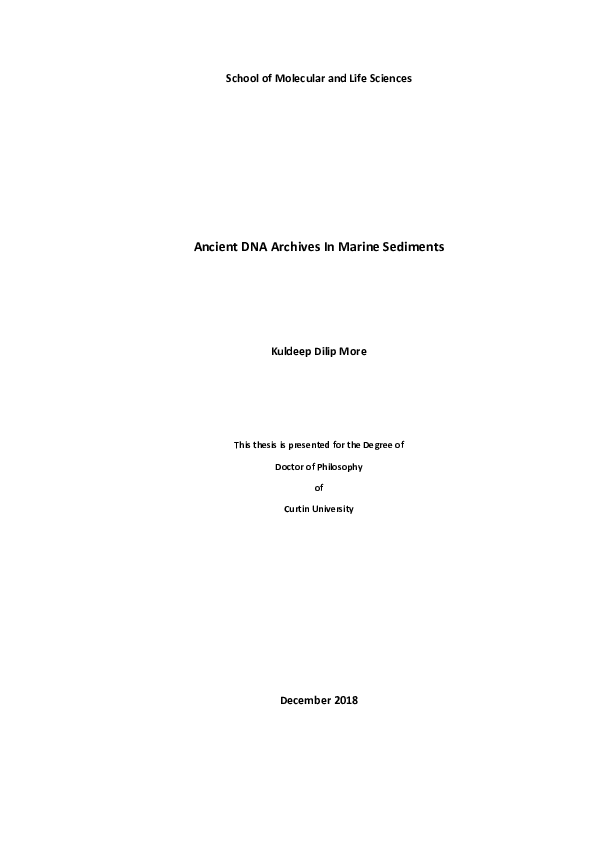 (PDF) Ancient DNA Archives In Marine Sediments
