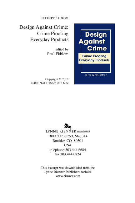 (PDF) FROM Design Against Crime : Crime Proofing Everyday Products