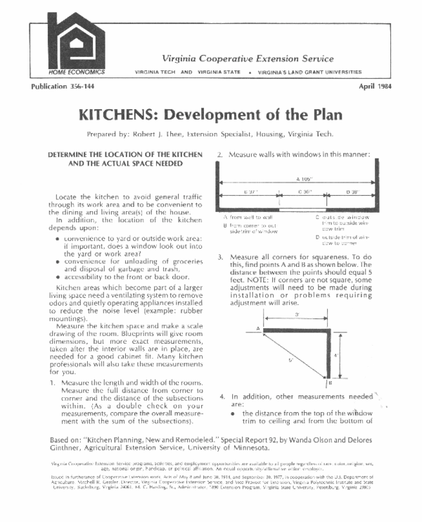 (PDF) Kitchens : development of the plan