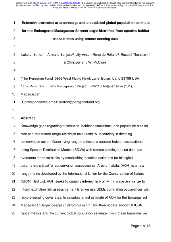 (PDF) Extensive protected area coverage and an updated global population estimate for the ...
