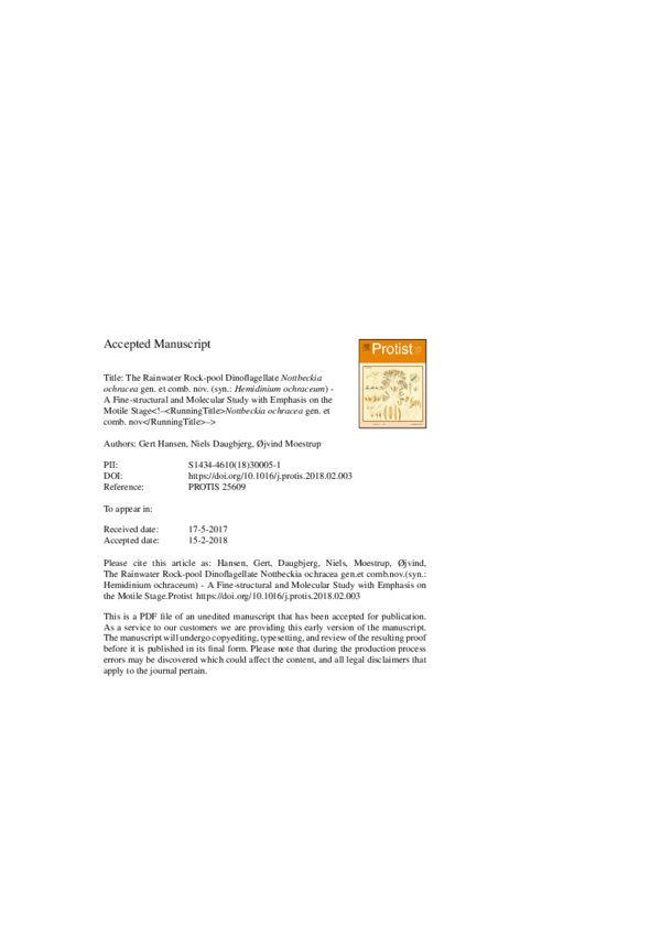 (PDF) The Rainwater Rock-pool Dinoflagellate Nottbeckia ochracea gen ...
