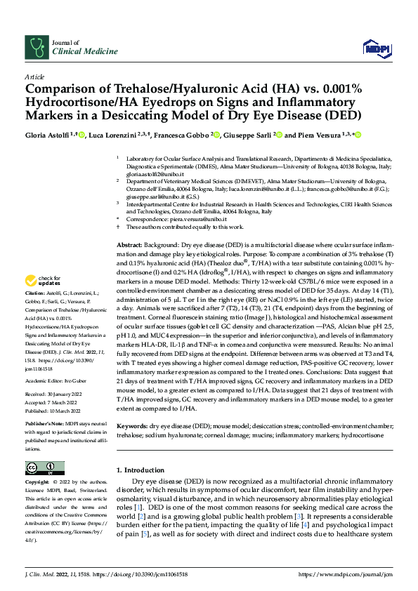 (PDF) Comparison of Trehalose/Hyaluronic Acid (HA) vs. 0.001% ...