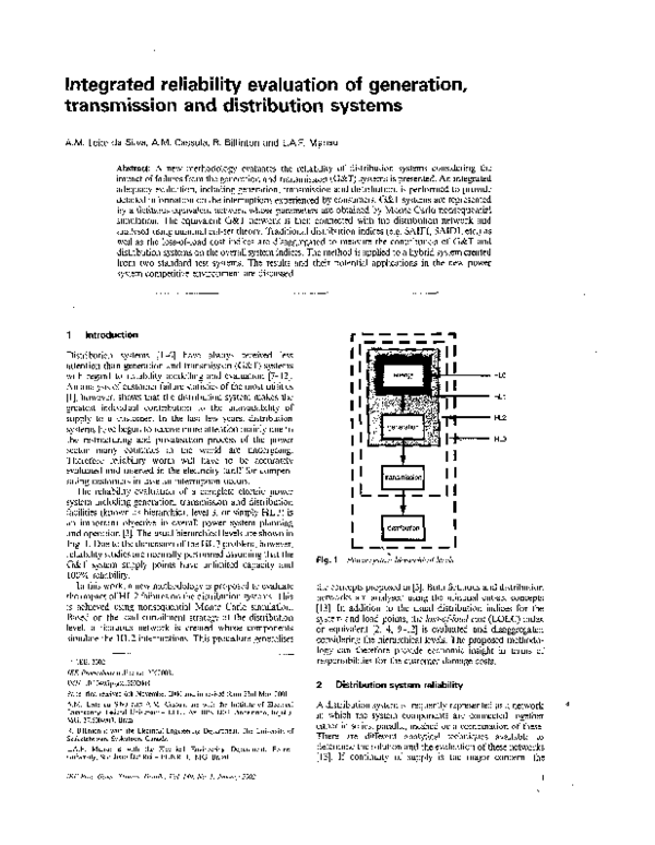 Pdf Integrated Reliability Evaluation Of Generation Transmission And