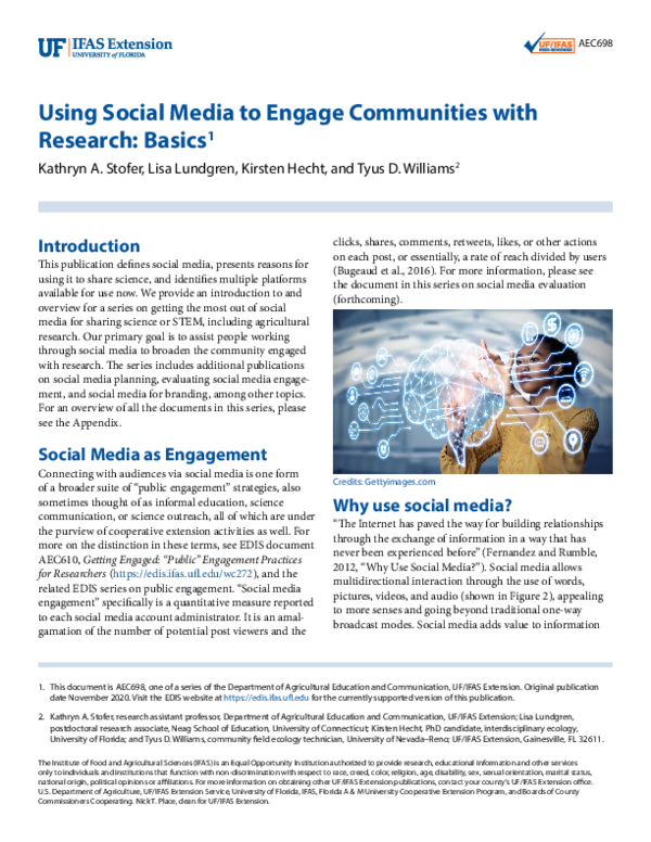 (PDF) Using Social Media to Engage Communities with Research: Basics