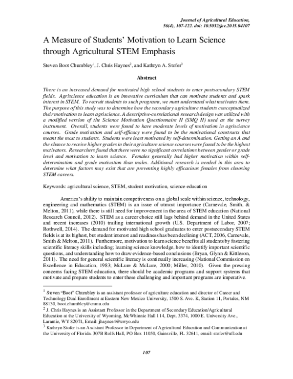 (PDF) A Measure of Students’ Motivation to Learn Science through ...