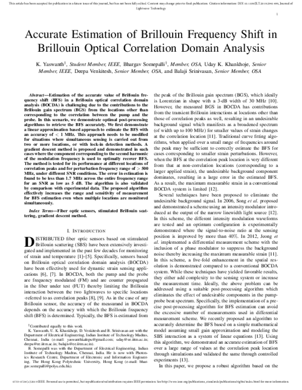 (PDF) Accurate estimation of Brillouin frequency shift in Brillouin optical time domain analysis ...