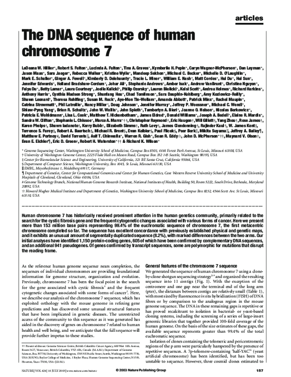 (PDF) The DNA sequence of human chromosome 7