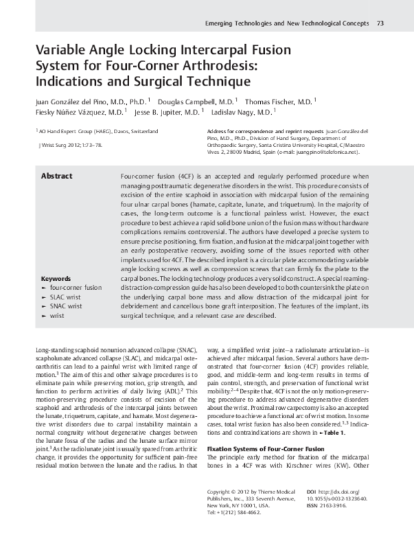 (PDF) Variable Angle Locking Intercarpal Fusion System for Four-Corner ...