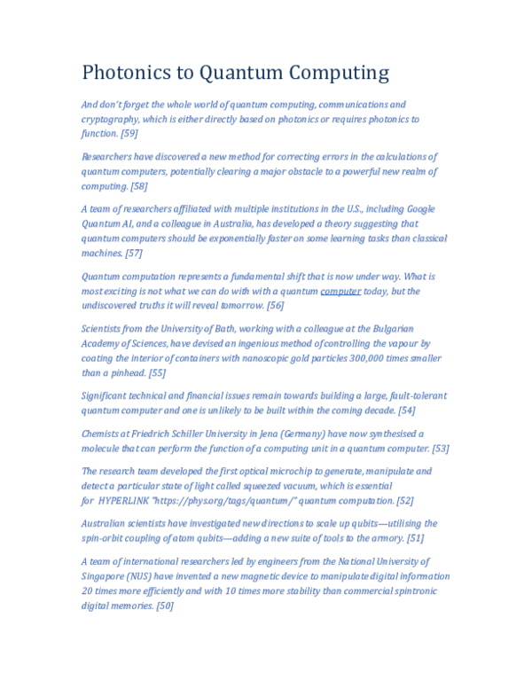(PDF) Photonics to Quantum Computing