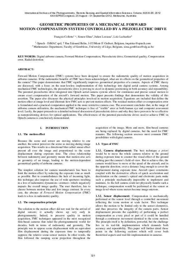 (PDF) Geometric Properties of a Mechanical Forward Motion Compensation ...