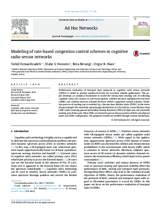 Pdf Modeling Of Rate Based Congestion Control Schemes In Cognitive