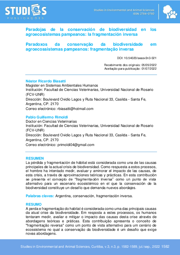 (PDF) Articulo Biasatti Rimoldi Fragmentacion inversa y biodiversidad