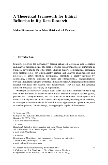 (PDF) A Theoretical Framework for Ethical Reflection in Big Data Research