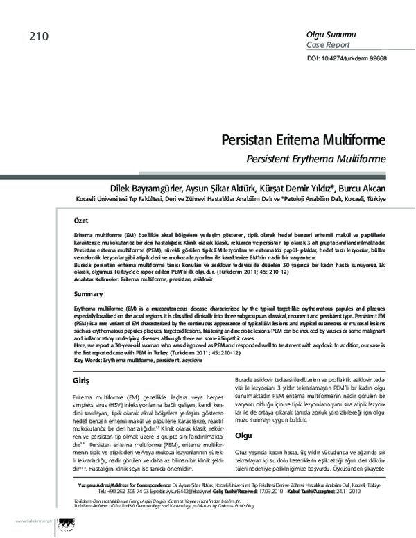 (PDF) Persistan Eritema Multiforme