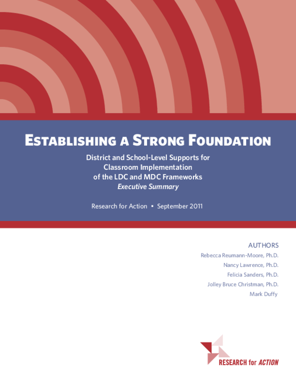(PDF) Establishing a Strong Foundation: District and School-Level ...