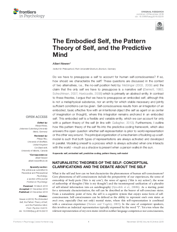 (PDF) V. The Embodied mind and self