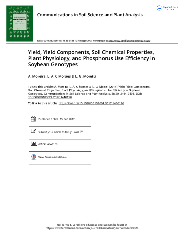 (PDF) Yield, Yield Components, Soil Chemical Properties, Plant Physiology, and Phosphorus Use ...