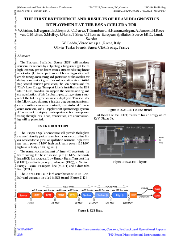 (PDF) The First Experience and Results of Beam Diagnostics Deployment ...