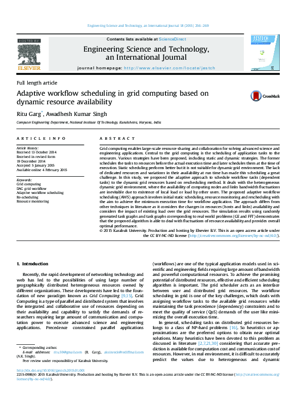 (PDF) Adaptive Workflow Scheduling in Grid Computing