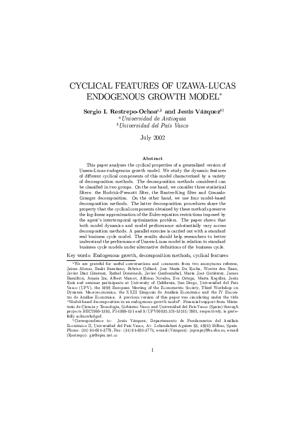 (PDF) Cyclical features of the Uzawa–Lucas endogenous growth model ...