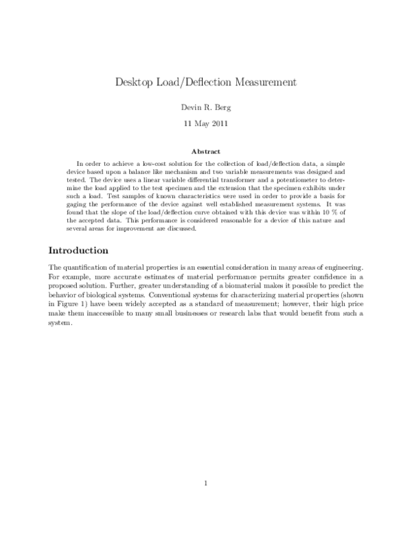 (PDF) Desktop Load/Deflection Measurement