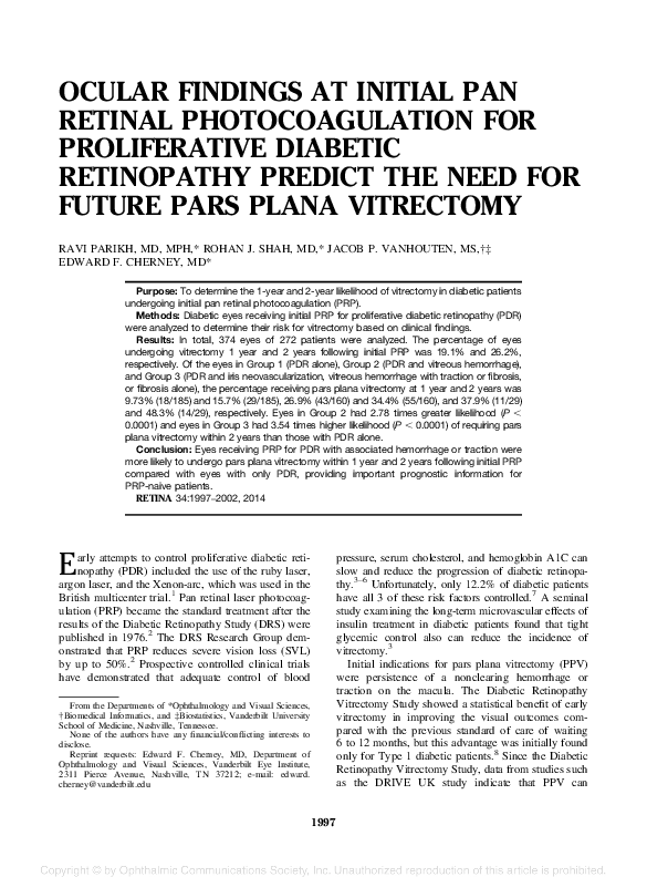 (PDF) Ocular Findings at Initial Pan Retinal Photocoagulation for Proliferative Diabetic ...