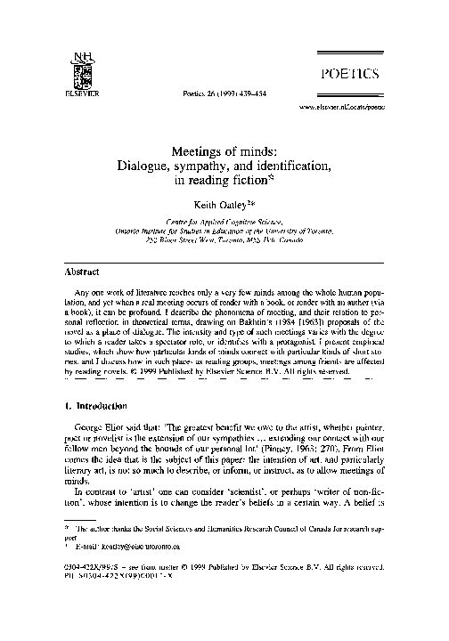 (PDF) Meetings of minds: Dialogue, sympathy, and identification, in ...