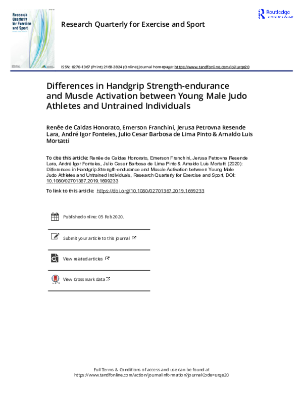 (PDF) Differences in Handgrip Strength-Endurance and Muscle Activation ...