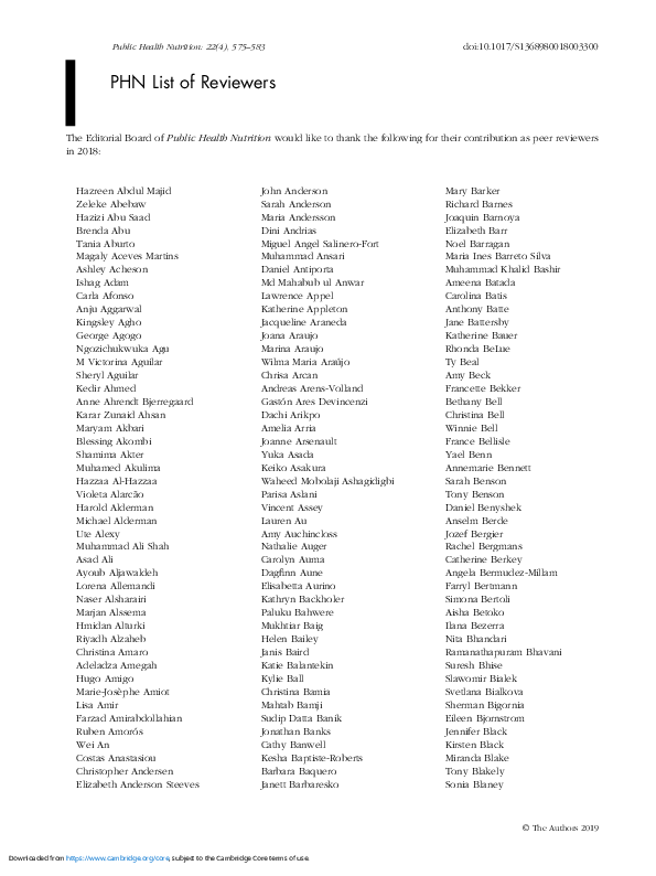 (PDF) PHN List of Reviewers | Folasade Adebayo - Academia.edu
