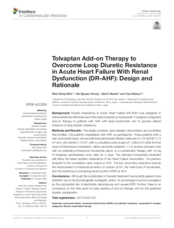 (PDF) Tolvaptan Add-on Therapy to Overcome Loop Diuretic Resistance in ...