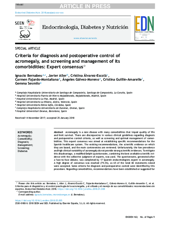 (PDF) Criteria for diagnosis and postoperative control of acromegaly ...