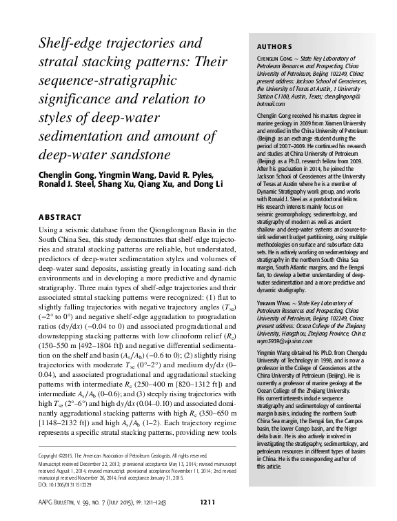 (PDF) Shelf-edge trajectories and stratal stacking patterns: Their ...