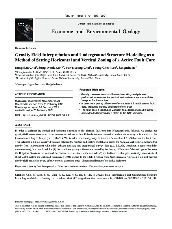 (PDF) Gravity Field Interpretation and Underground Structure Modelling as a Method of Setting ...
