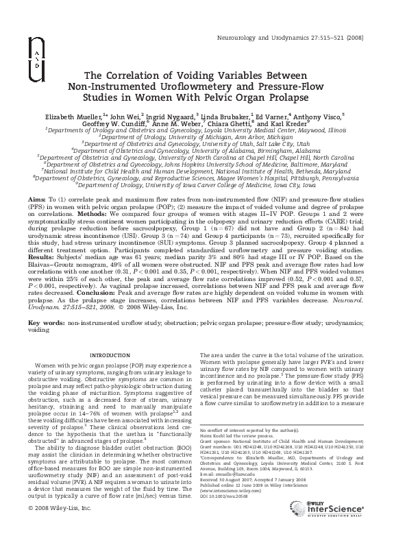 (PDF) The correlation of voiding variables between non-instrumented ...