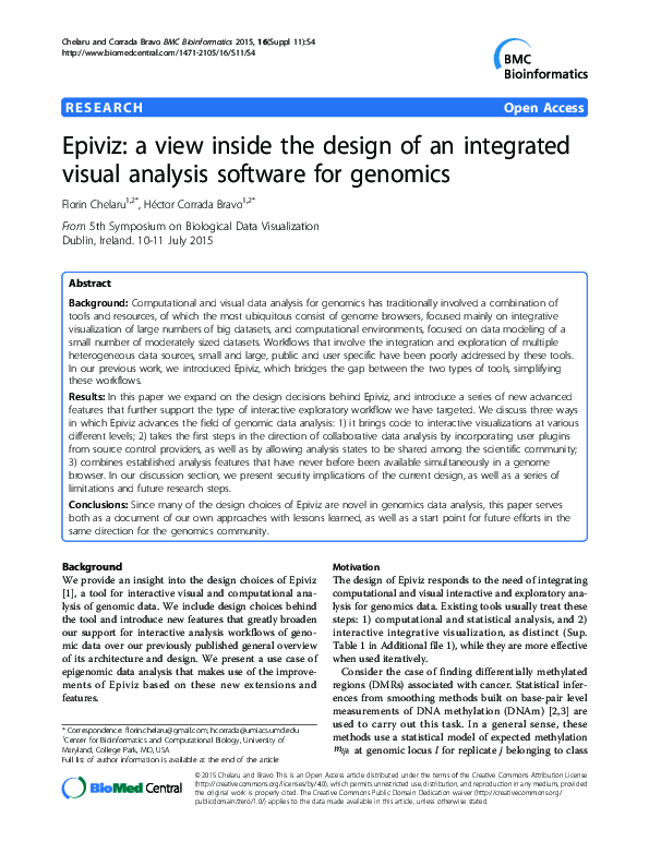 (PDF) Epiviz: a view inside the design of an integrated visual analysis ...